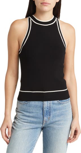MANGO Piping Sleeveless Top | Nordstrom
