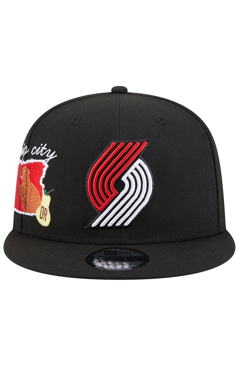 New Era Men's New Era Black Portland Trail Blazers Icon 9FIFTY Snapback ...