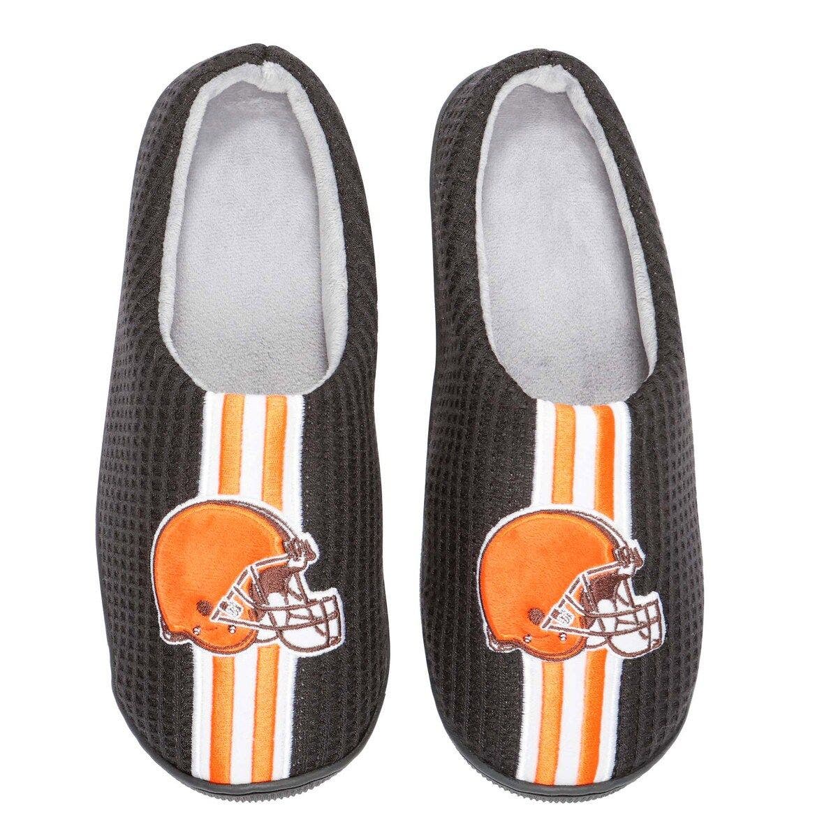 FOCO Men's FOCO Black Cleveland Browns Team Stripe Memory Foam Slide ...