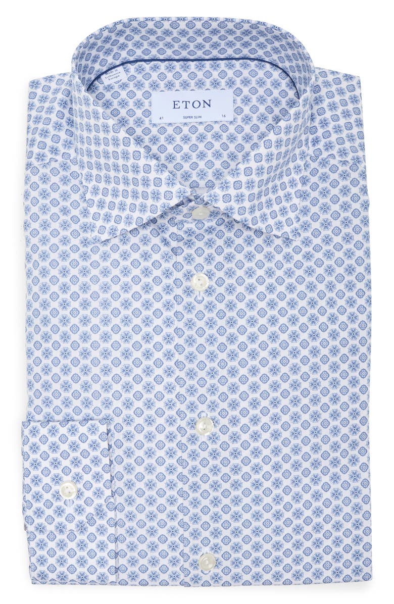 Eton Super Slim Fit Medallion Print Cotton Dress Shirt | Nordstromrack