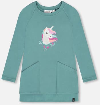 Deux par Deux Little Girl's Tunic With Front Pocket Emerald Green ...