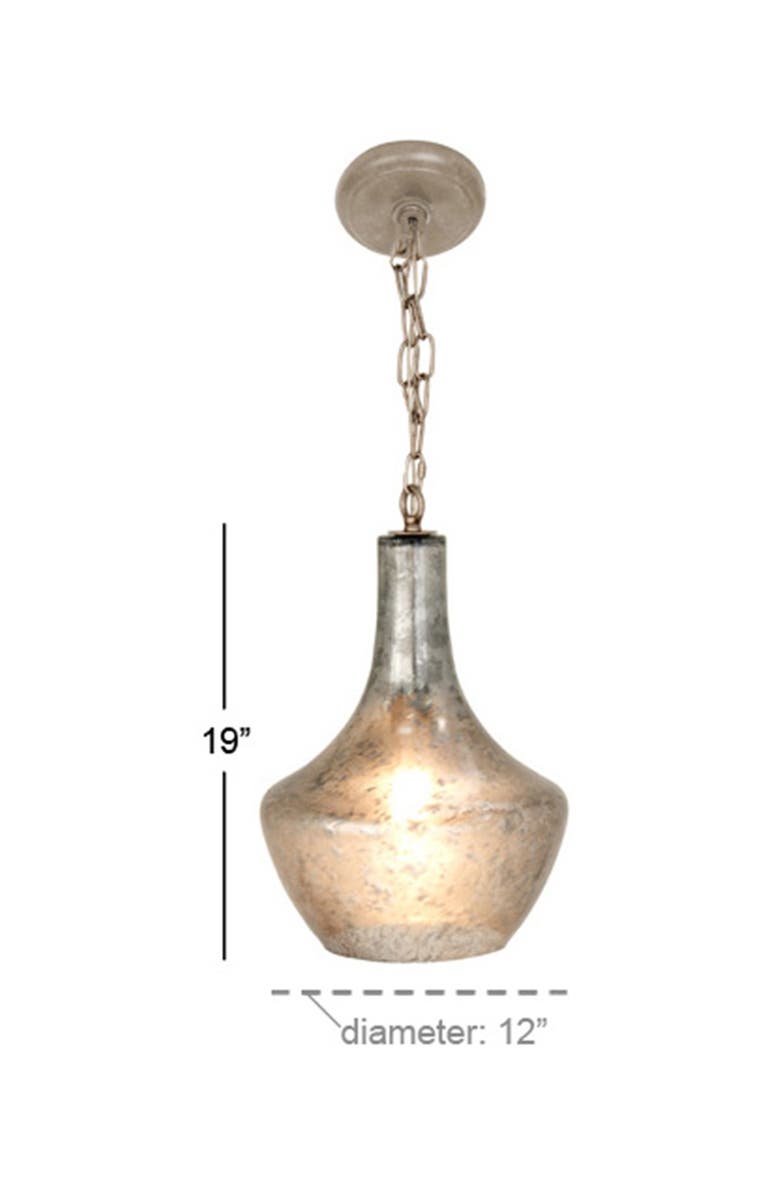 COSMO BY COSMOPOLITAN Large Vintage Style Silver Smoked Glass Pendant ...