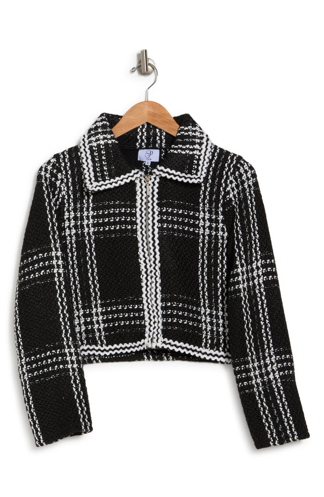 PLM Plaid Zip Front Crop Jacket | Nordstromrack