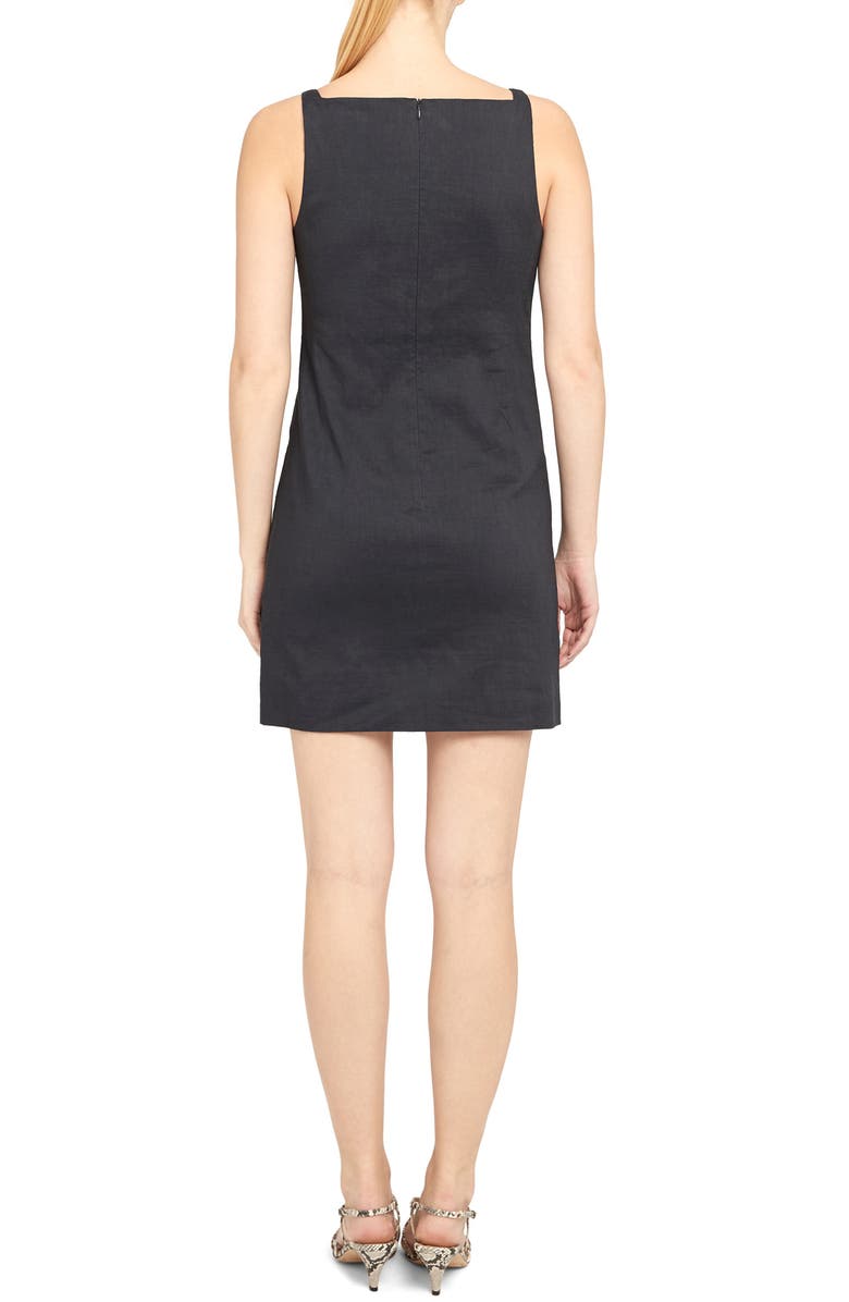 Theory Square Neck Good Linen Blend Sheath Minidress | Nordstrom