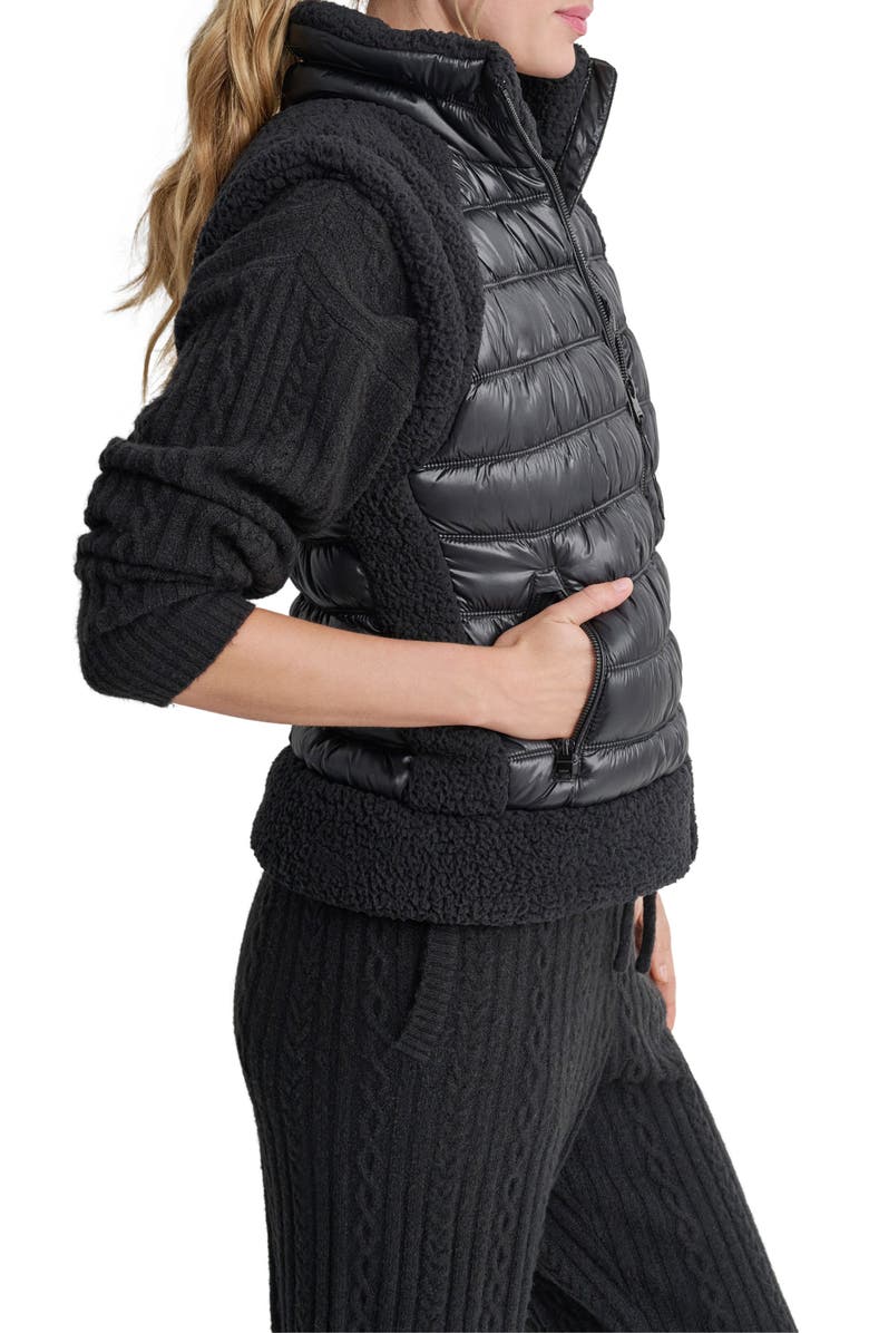 DKNY Horizontal Channel Quilted Mock Neck Vest | Nordstromrack