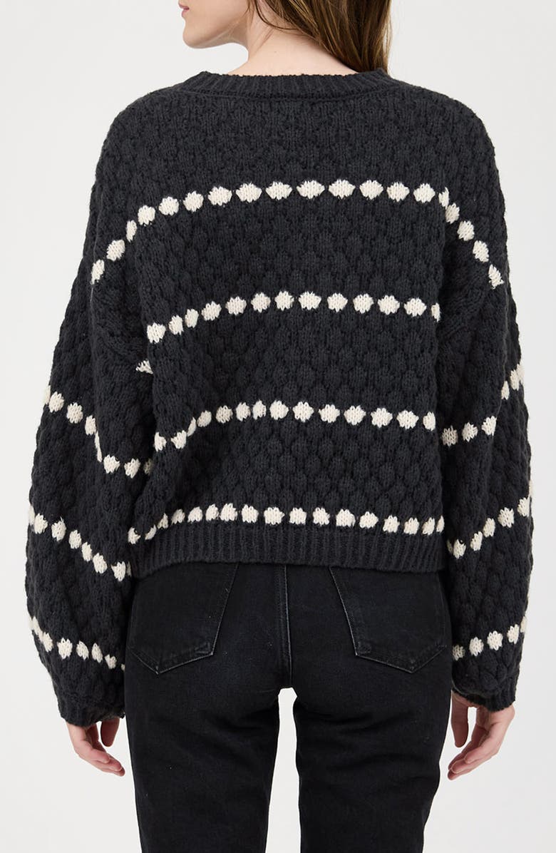 Blu Pepper Stripe Balloon Sleeve Crop Sweater | Nordstromrack