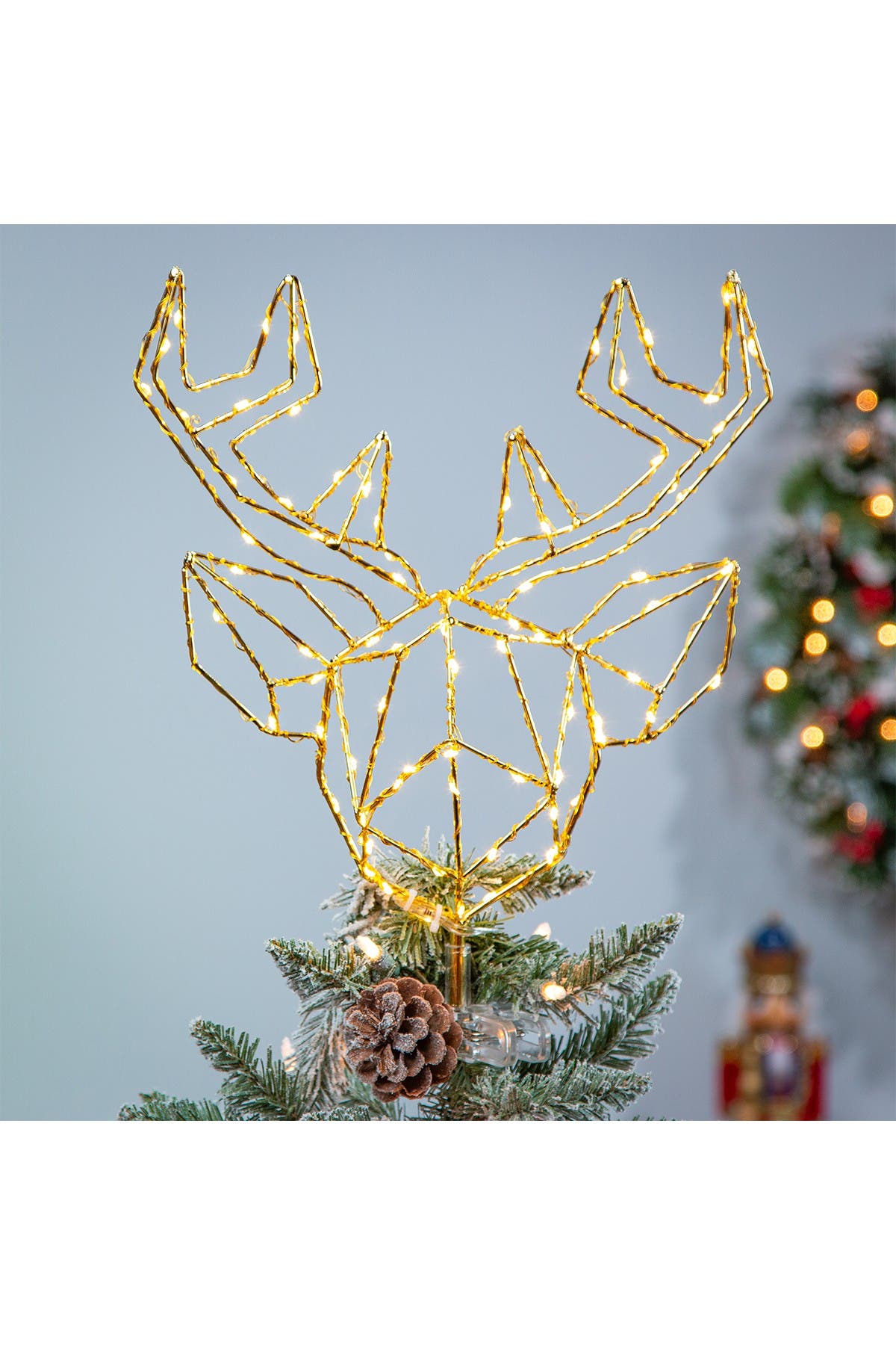 GERSON COMPANY 14.5 Inch LED Wrapped Electric Deer Head Tree Topper ...