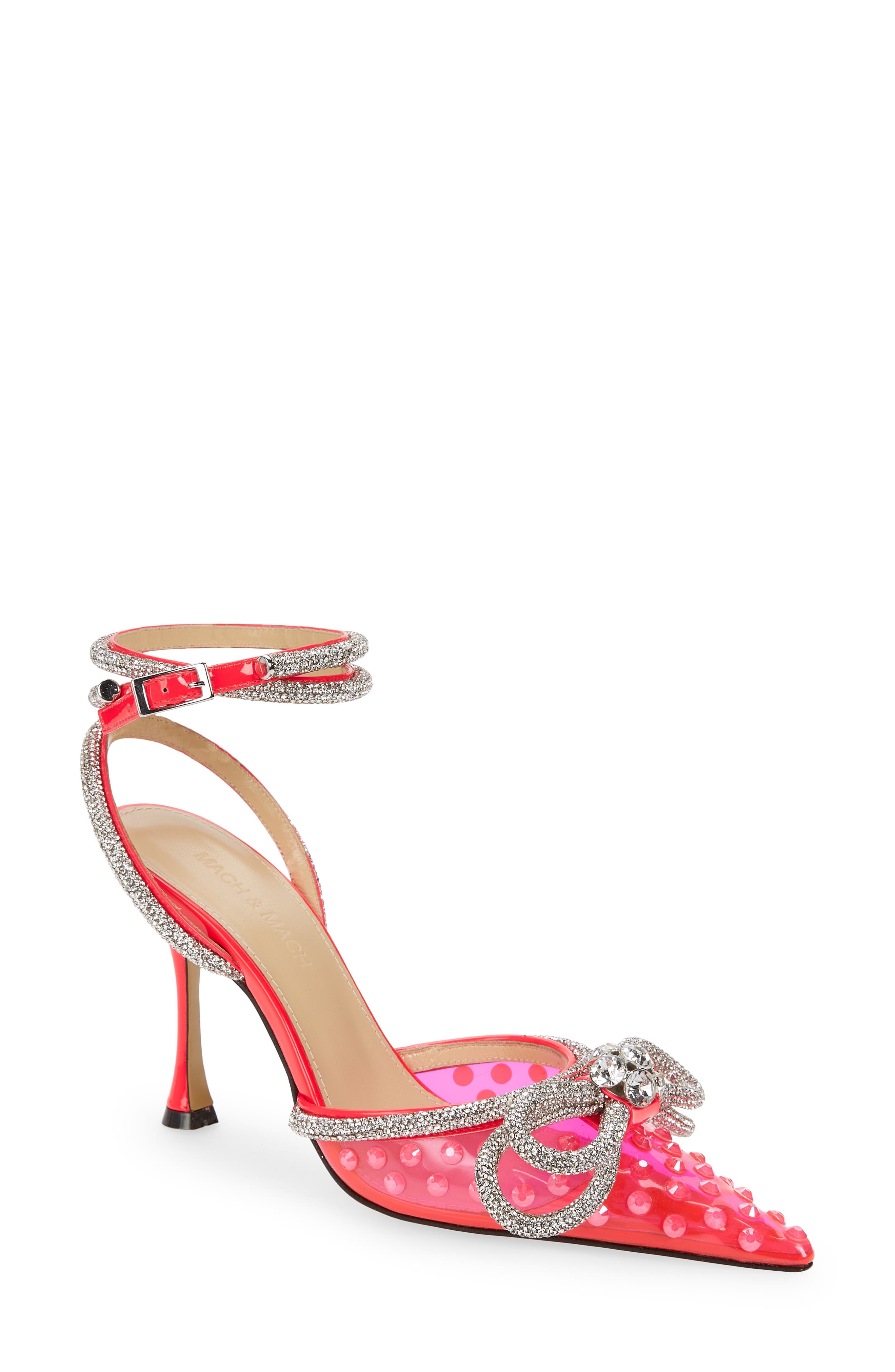Mach & Mach Crystal Double Bow PVC Pointed Toe Pump (Women) | Nordstromrack
