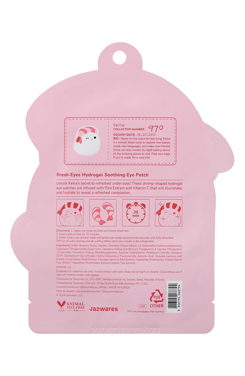 TONYMOLY x Squishmallow Keina Fresh Eye Hydrogel Soothing Eye Patch ...