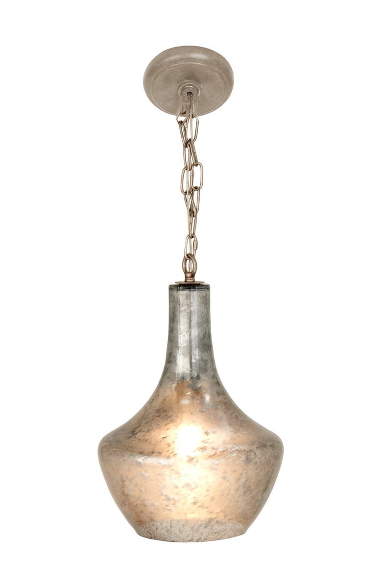 COSMO BY COSMOPOLITAN Large Vintage Style Silver Smoked Glass Pendant ...