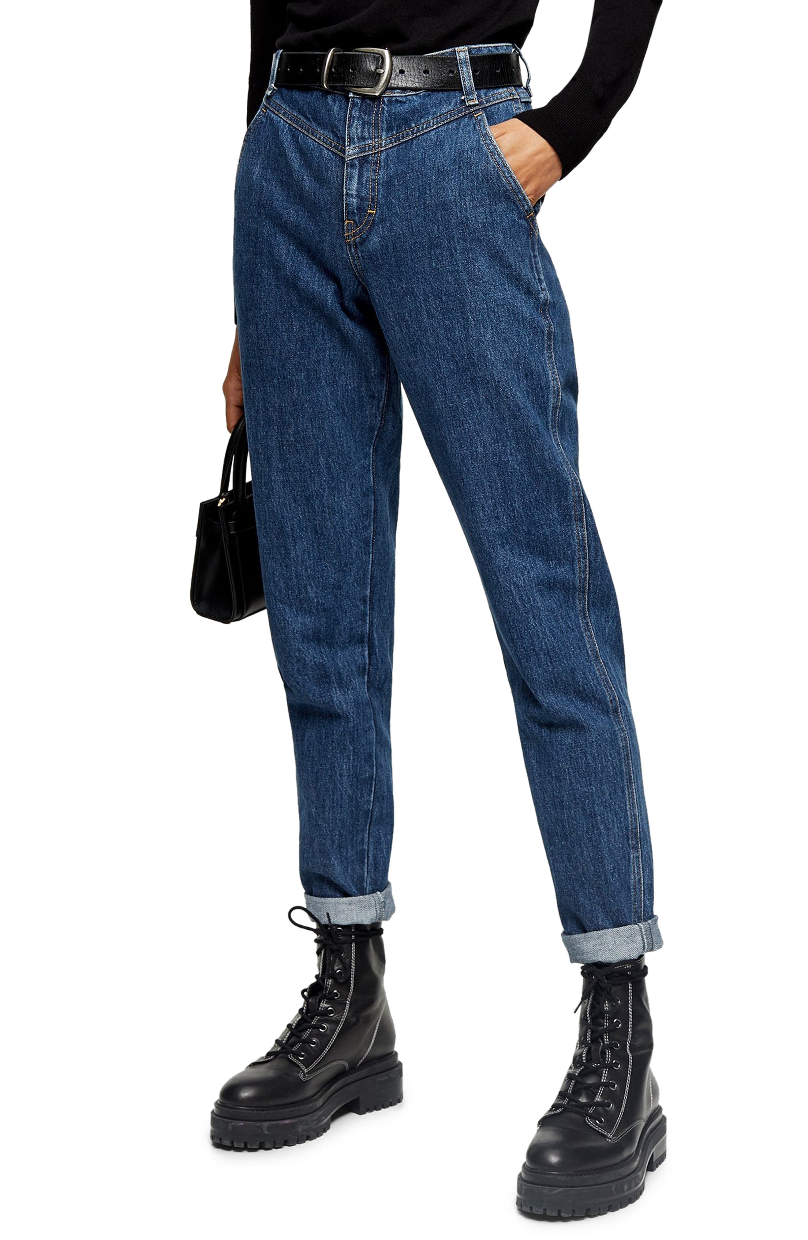 Topshop V-Panel Mom Jeans | Nordstromrack