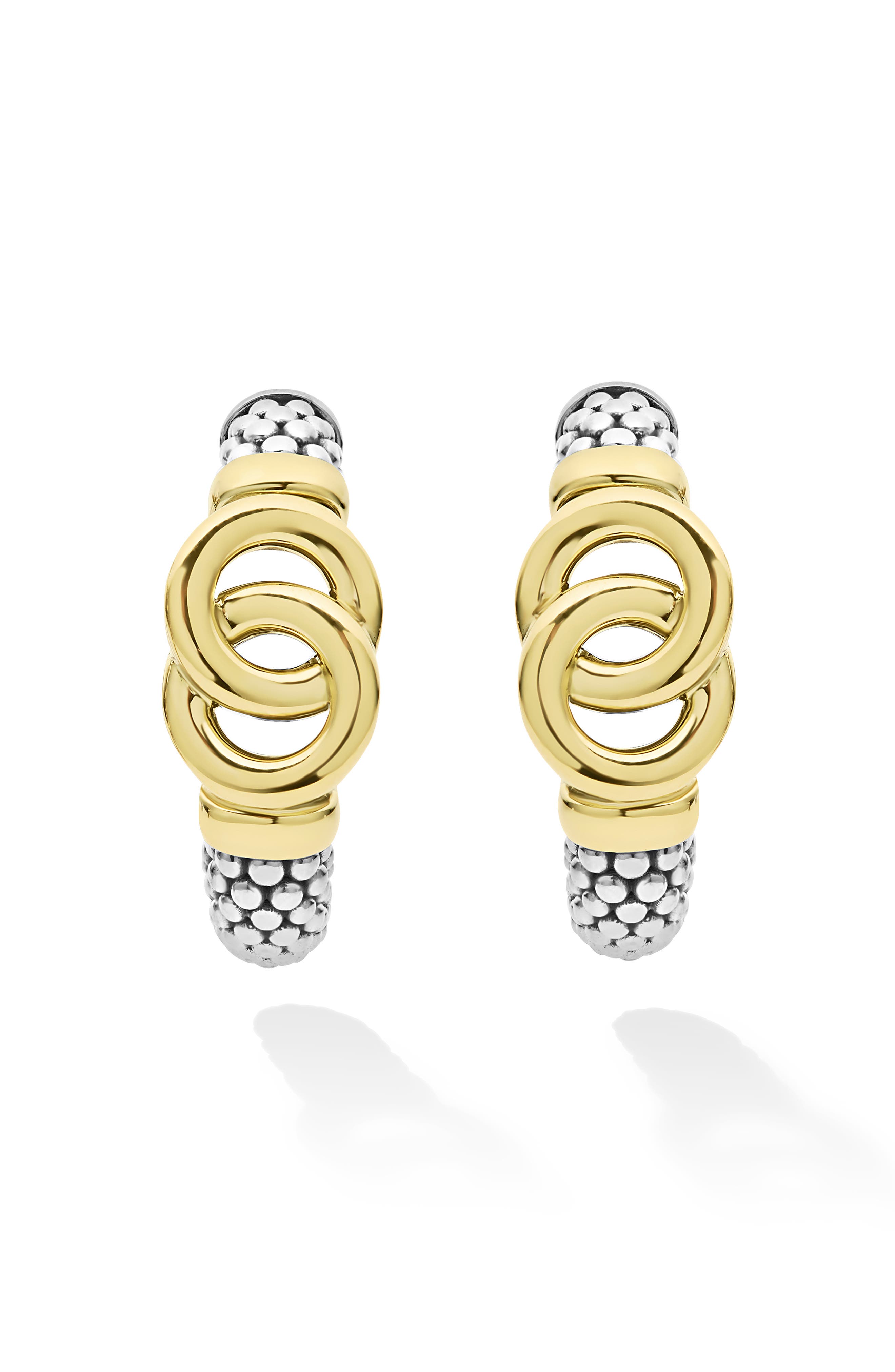 LAGOS Signature Caviar Interlocking Circle Hoop Earrings | Nordstrom