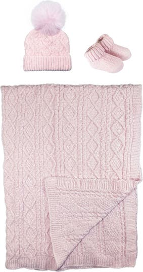 Toby Chenille Cable Knit 3-Piece Newborn Blaket Set | Nordstromrack