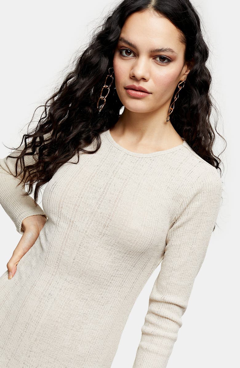 Topshop Open Back Long Sleeve Midi Dress | Nordstromrack