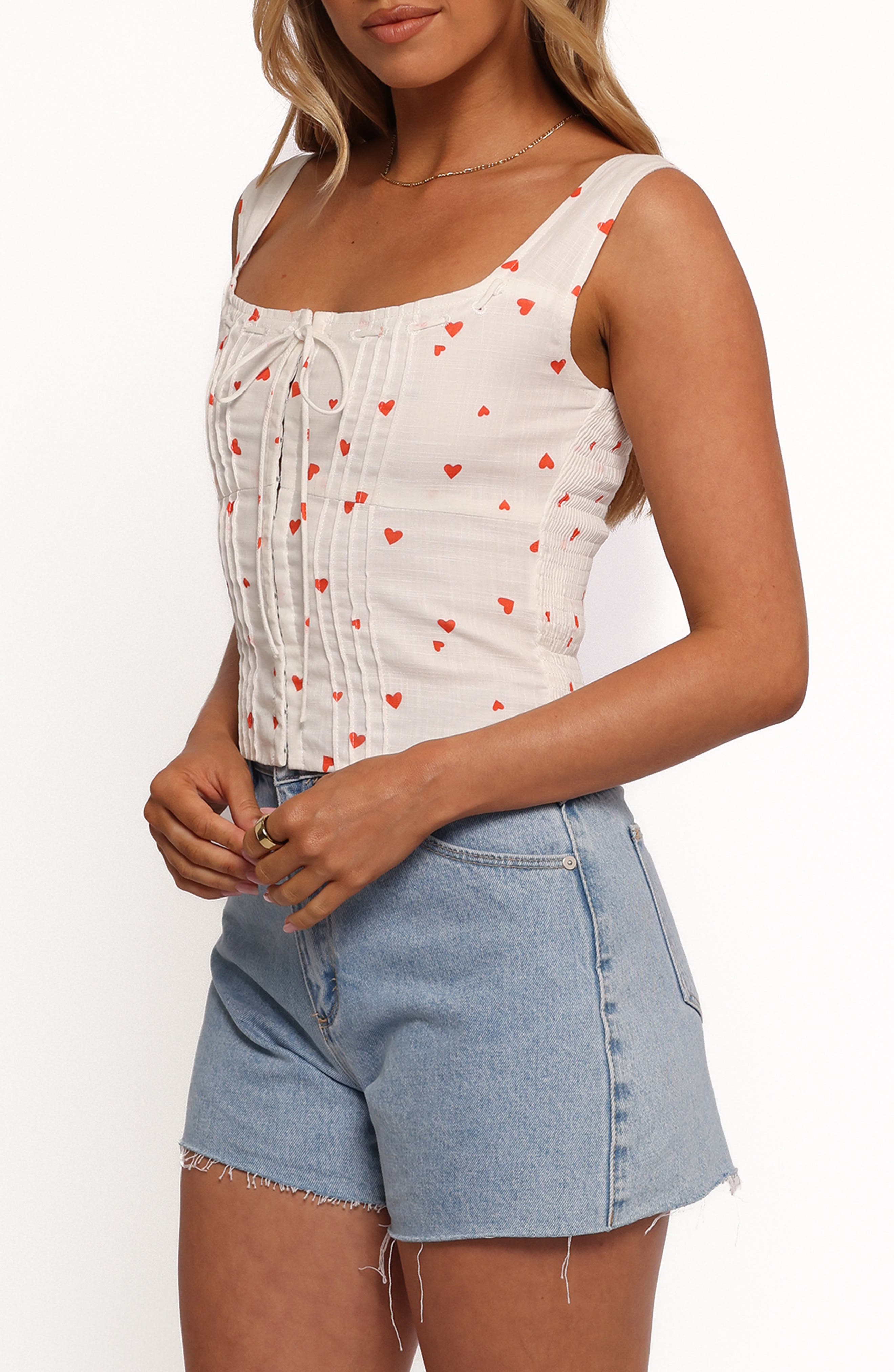 Petal & Pup Alice Heart Print Corset Top | Nordstromrack