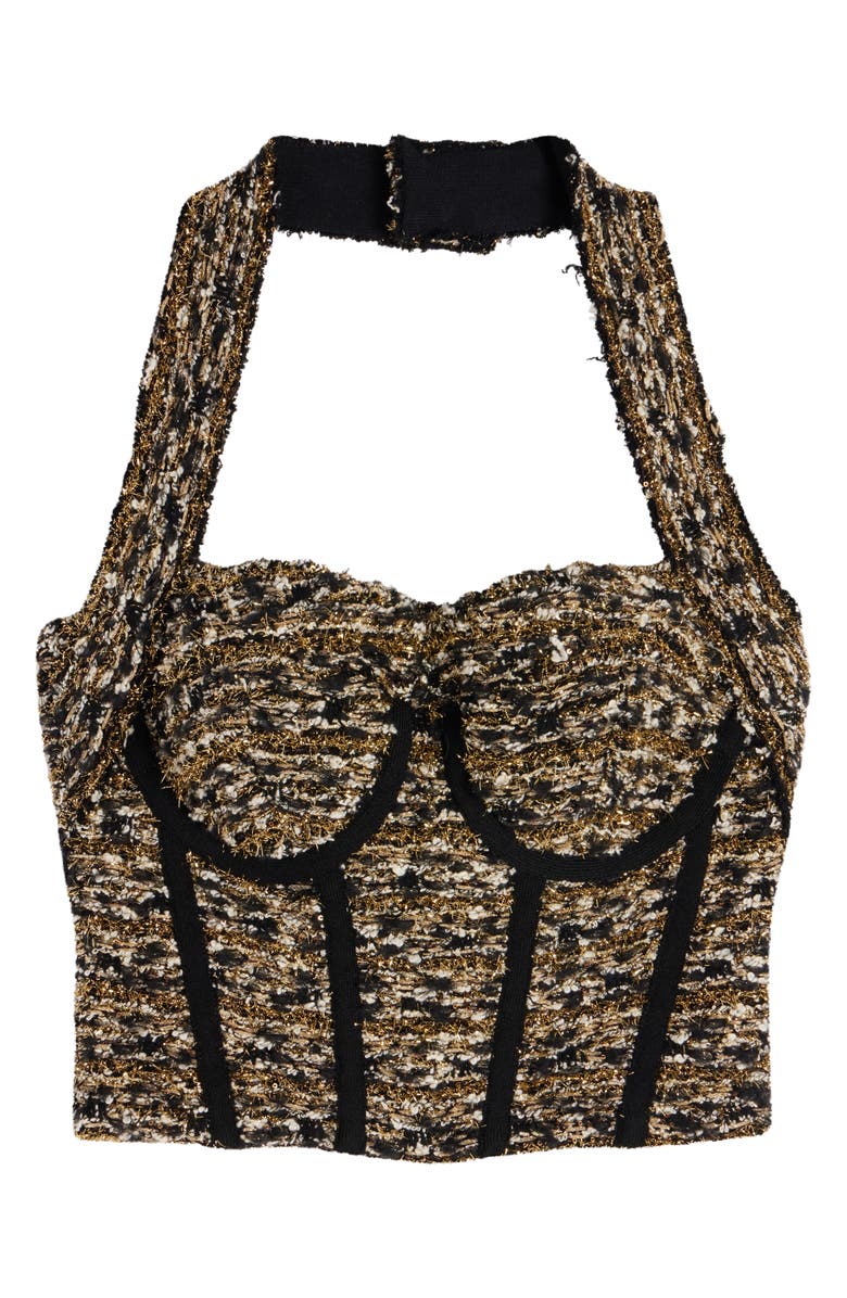 Balmain Tweed Halter Bustier Top | Nordstromrack