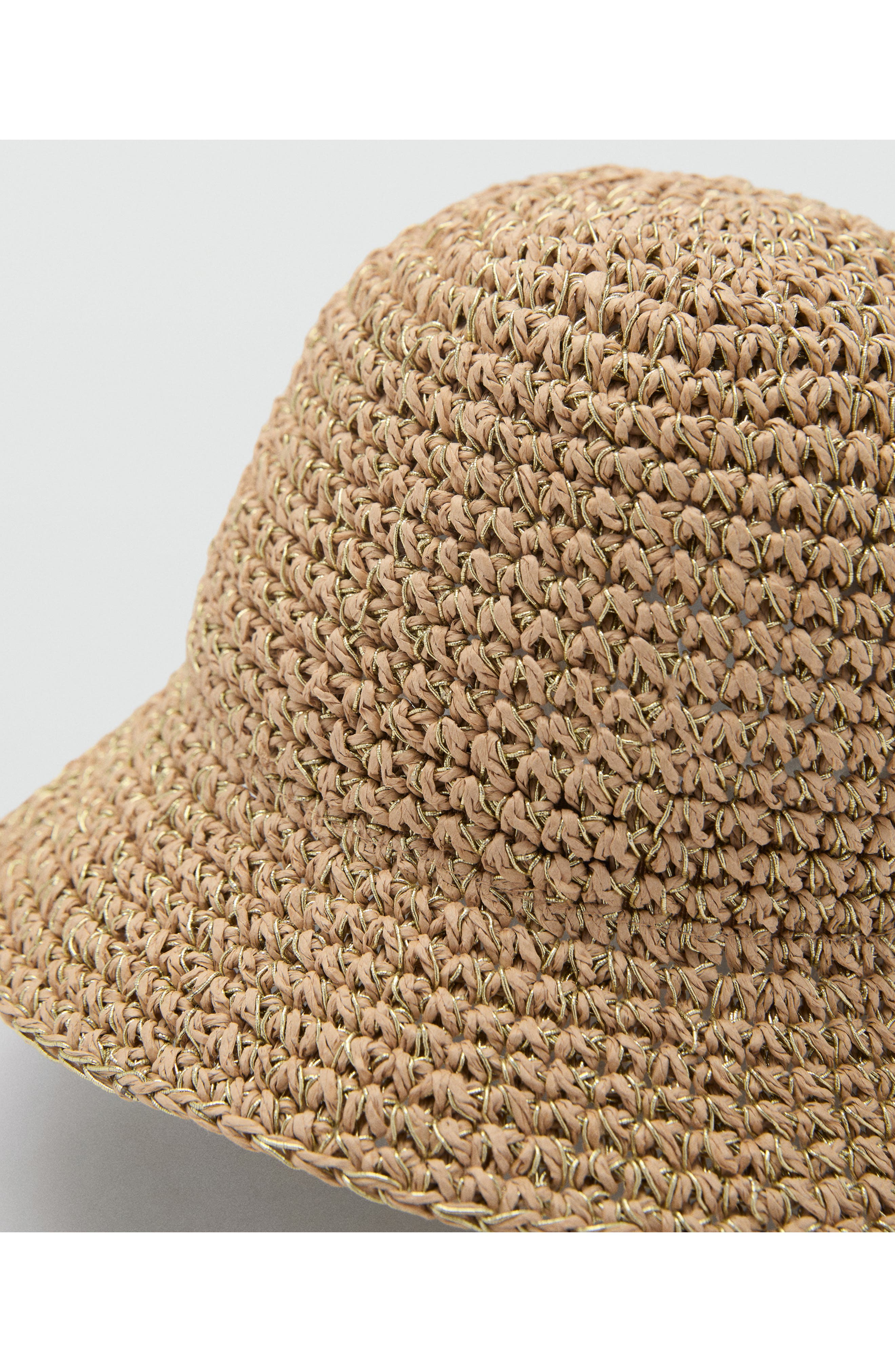 MANGO Metallic Straw Bucket Hat | Nordstromrack
