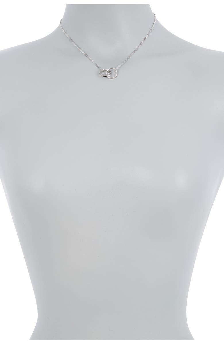Adornia White Rhodium Plated Interlocking Ring Necklace | Nordstromrack
