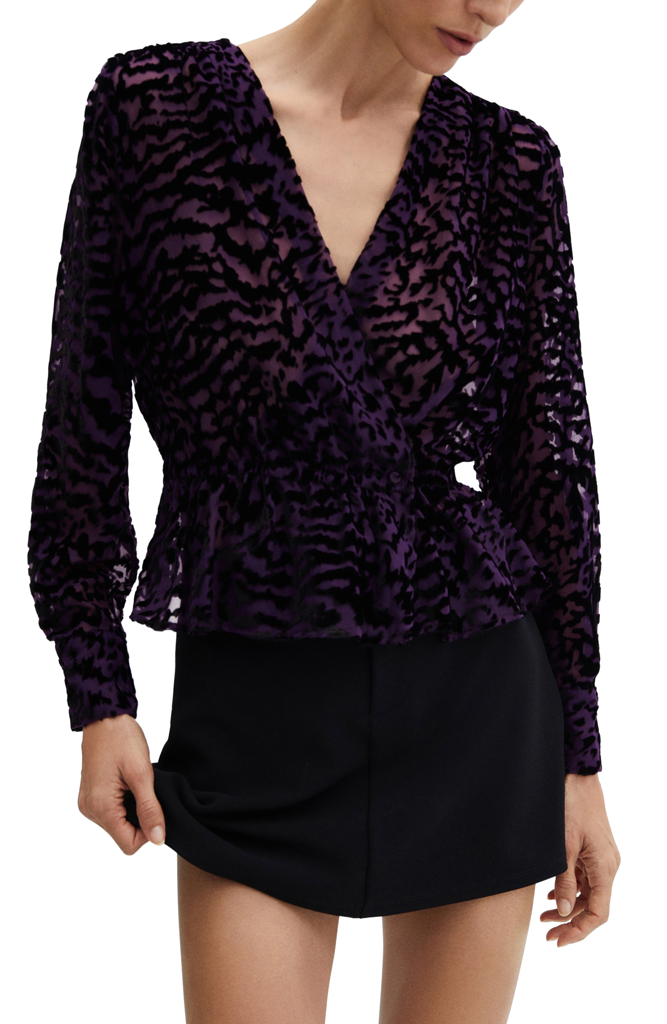 Animal Pattern Burnout Velvet Top (Women) | Nordstromrack