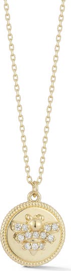 Ember Fine Jewelry Diamond Bee Pendant Necklace | Nordstromrack