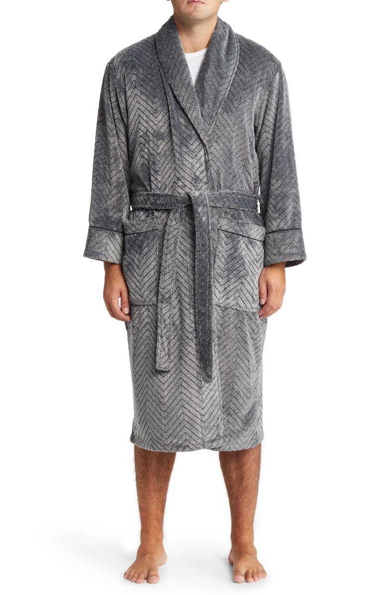 Daniel Buchler Men's Herringbone Plush Fleece Robe | Nordstrom