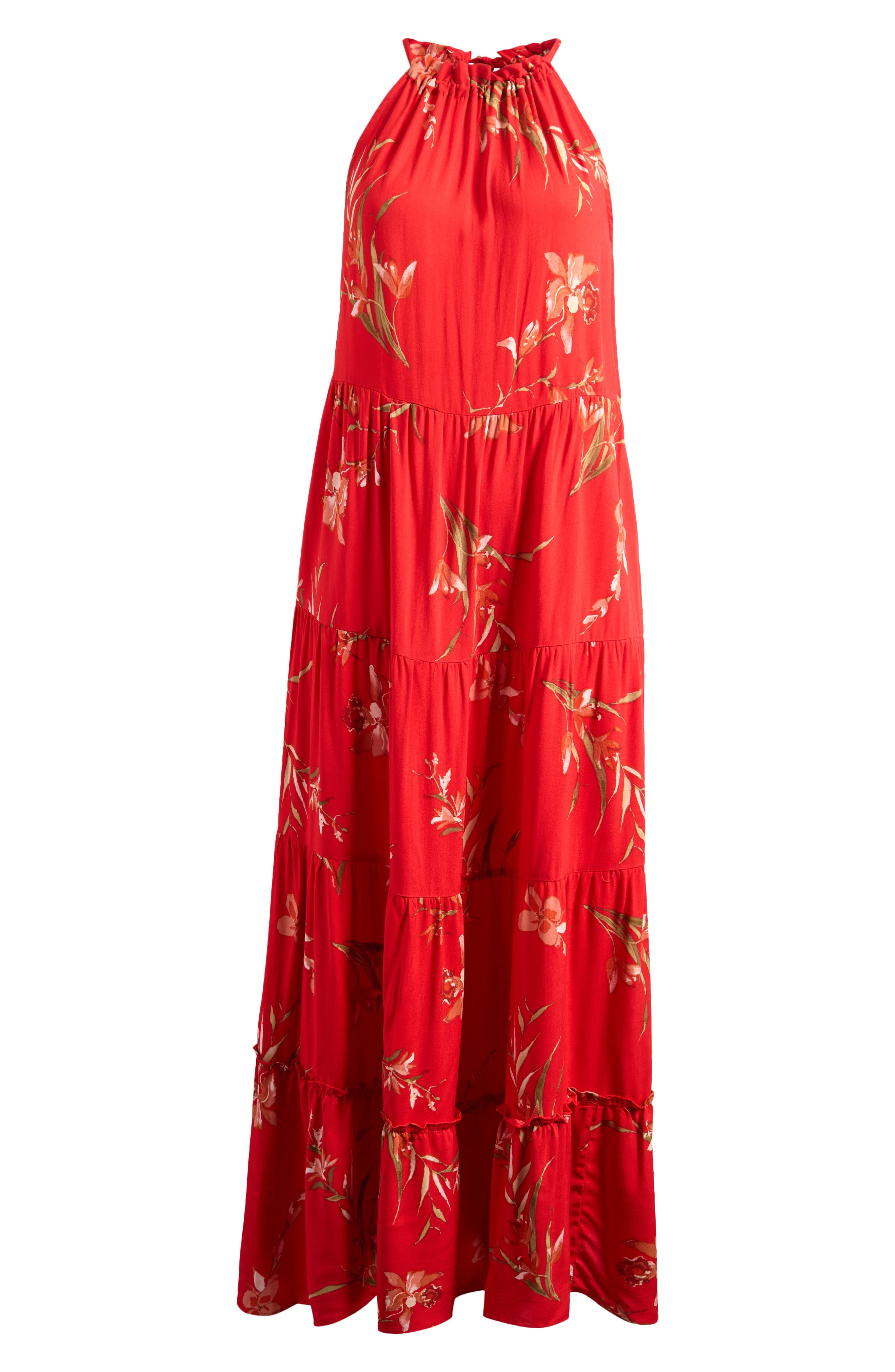 CeCe Floral Print Tiered Maxi Dress | Nordstromrack