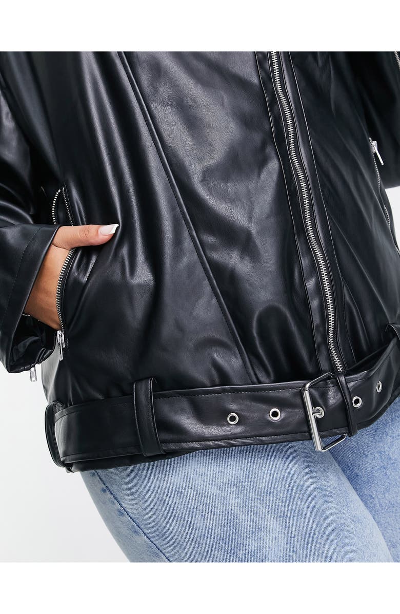 ASOS DESIGN Curve Faux Leather Biker Jacket | Nordstrom