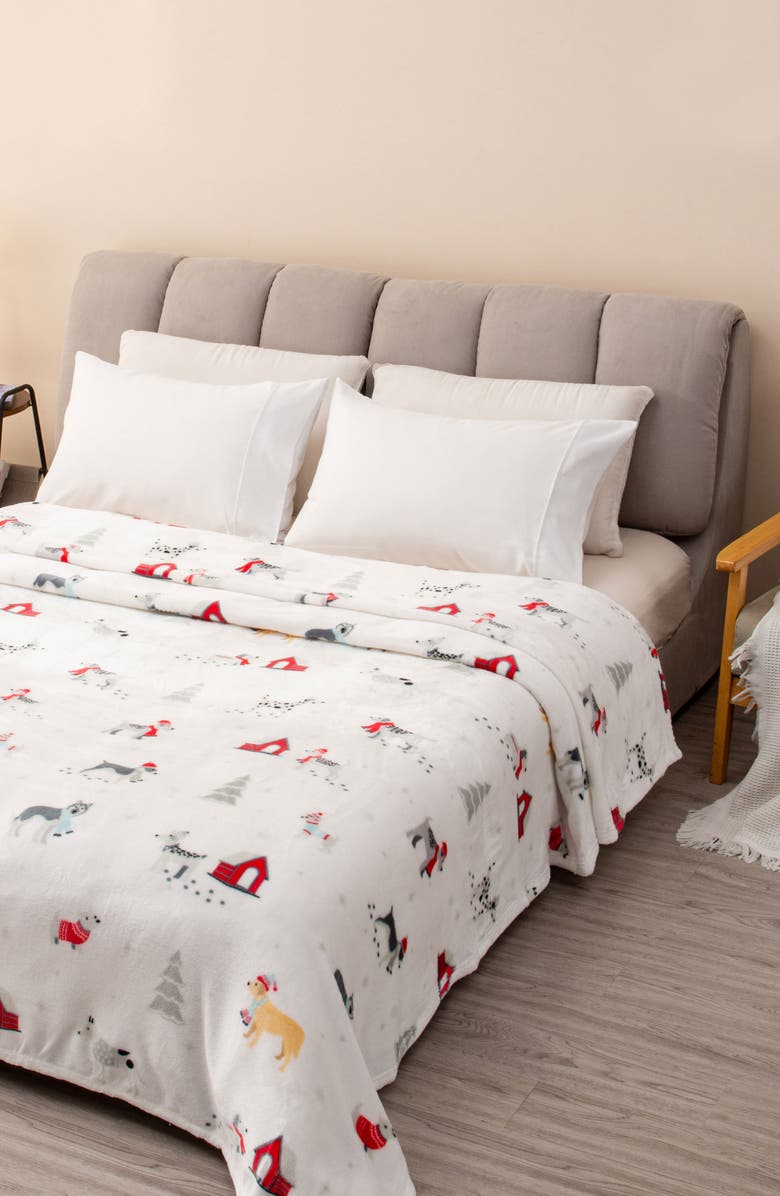 Woven & Weft Dog Print Plush Fleece Blanket | Nordstromrack