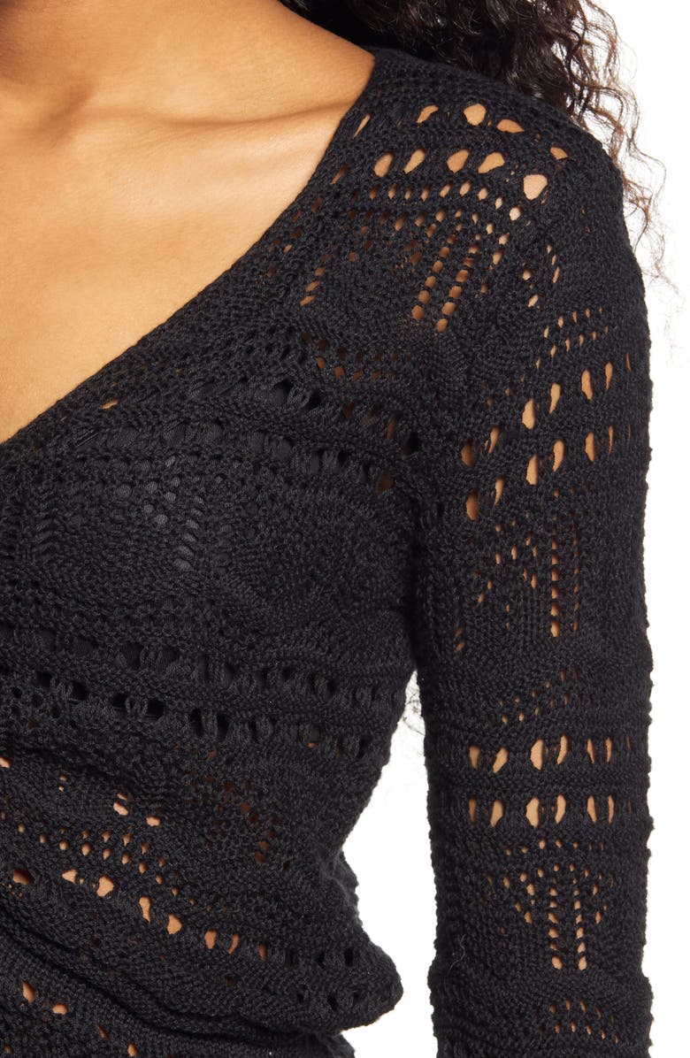 Lulus Only Yours Pointelle V-Neck Sweater | Nordstromrack