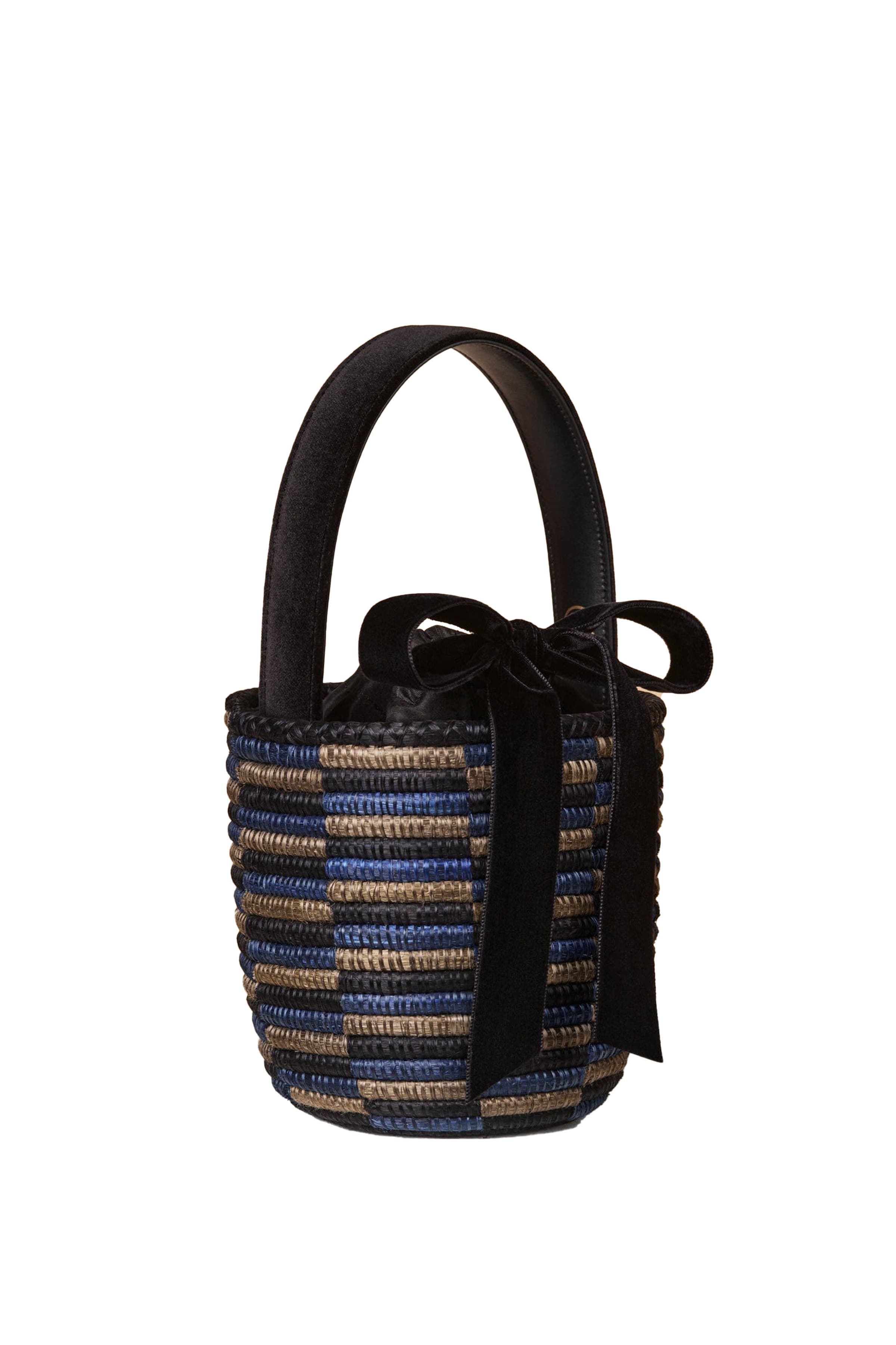 Cesta Collective Velvet Bow Party Pail Basket Bag | Nordstrom