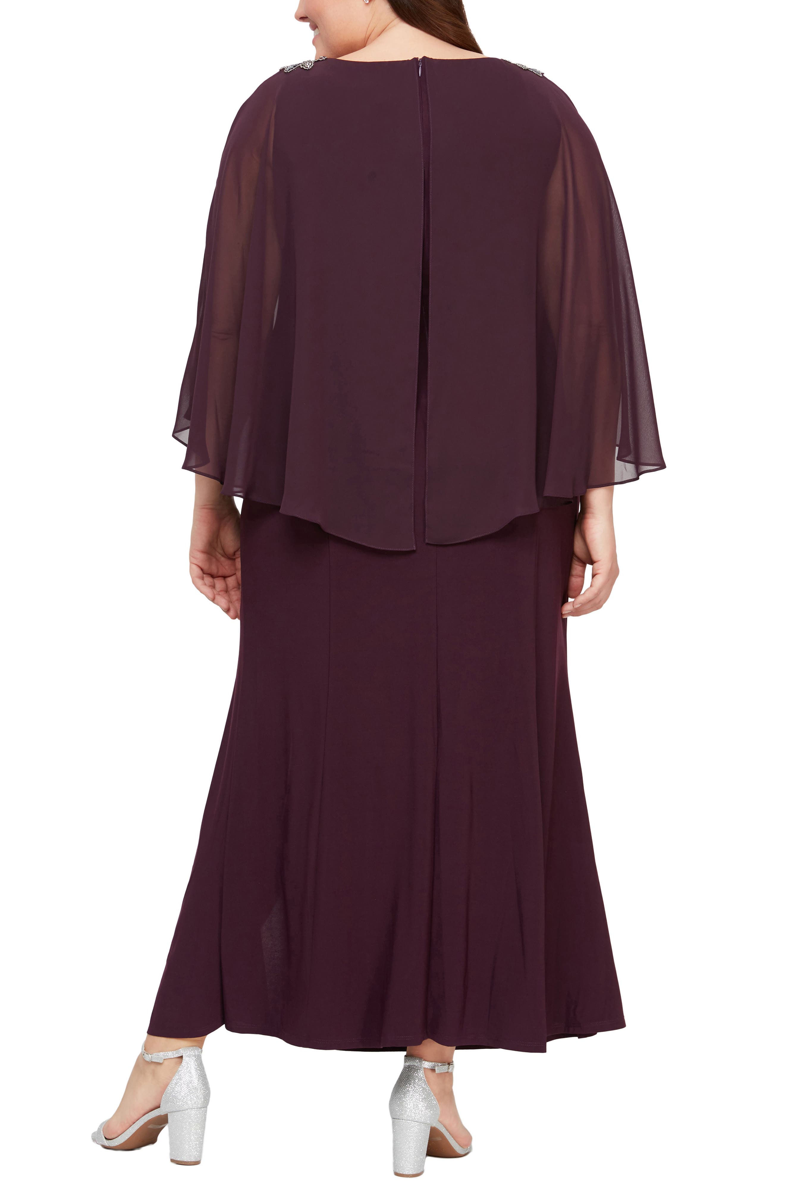 SL FASHIONS High-Low Popover Front Slit Shoulder Embellishment Long ...