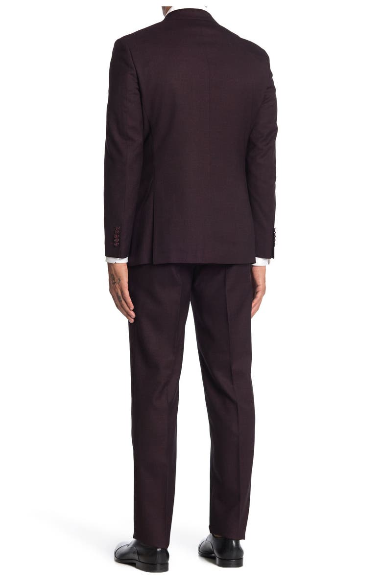 English Laundry Burgundy Solid Two Button Notch Lapel Slim Fit 2-Piece ...