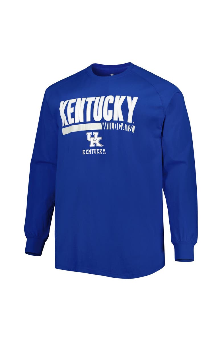 PROFILE Men's Royal Kentucky Wildcats Big & Tall Two-Hit Raglan Long ...