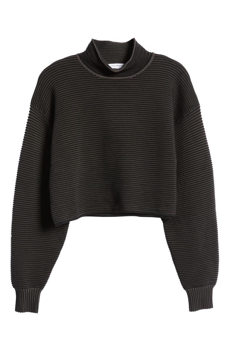 Good American Heavy Rib Mock Neck Crop Cotton Pullover | Nordstromrack