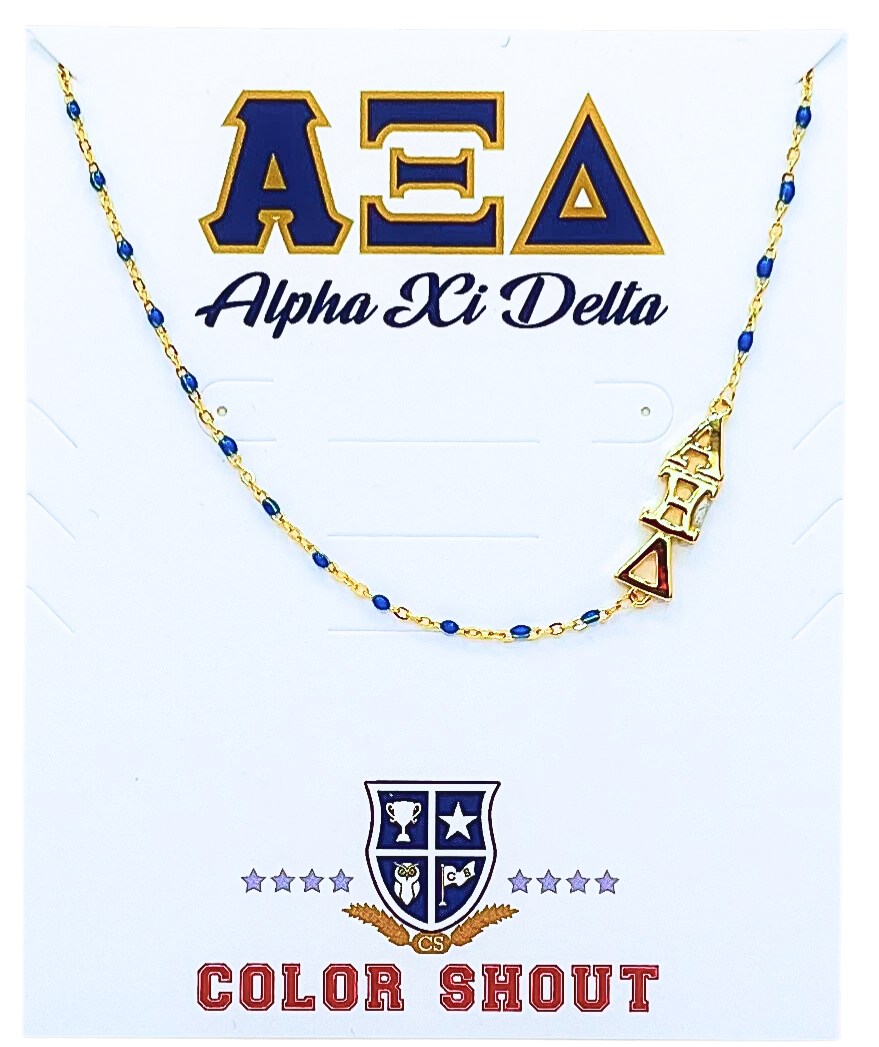Color Shout Alpha Xi Delta Greek Letter Side Set Necklace | Nordstrom