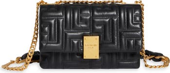 Balmain Small 1945 Soft Monogram Quilted Leather Shoulder Bag | Nordstrom
