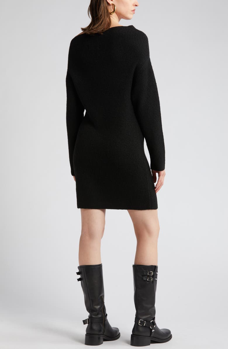 Treasure & Bond One-Shoulder Long Sleeve Rib Sweater Dress | Nordstromrack