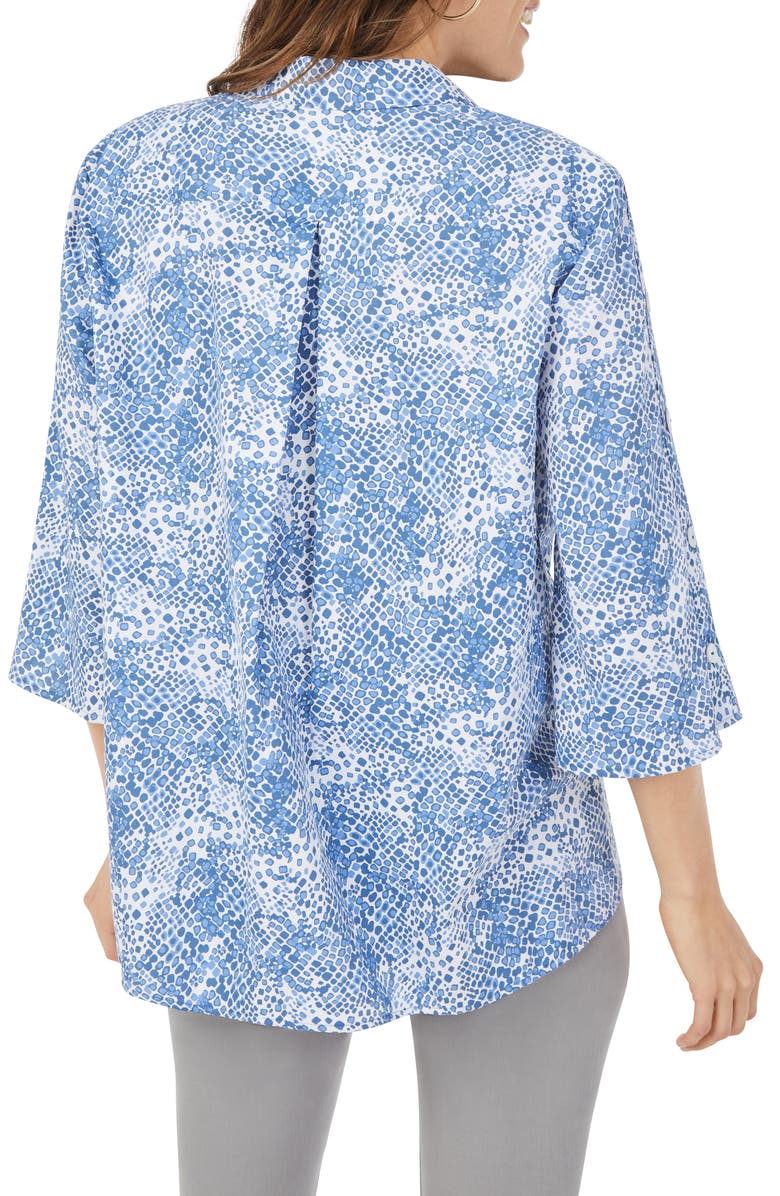 Foxcroft Klara Pebbled Snake Print Cotton Top | Nordstromrack