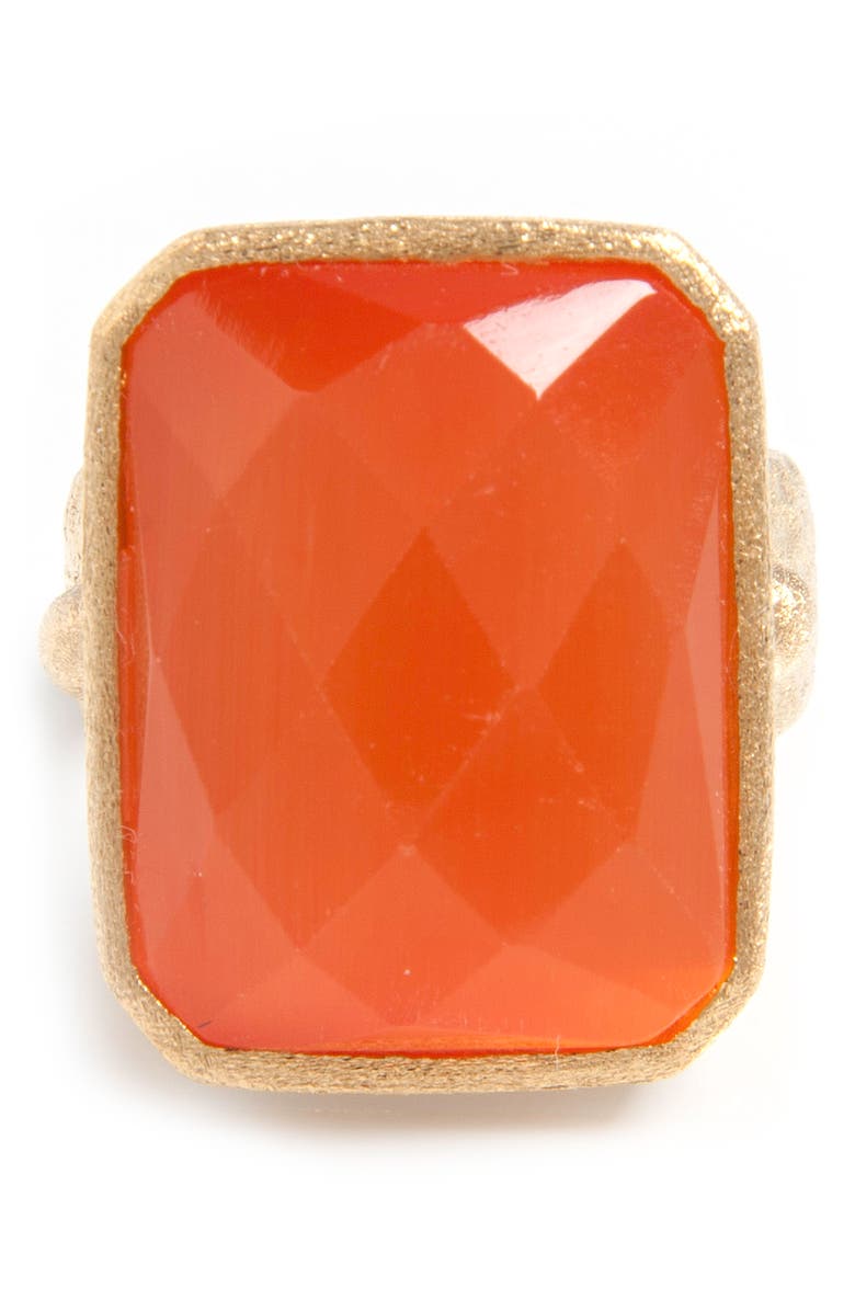 RIVKA FRIEDMAN 18K Yellow Gold Clad Orange Crystal Doublet Ring ...