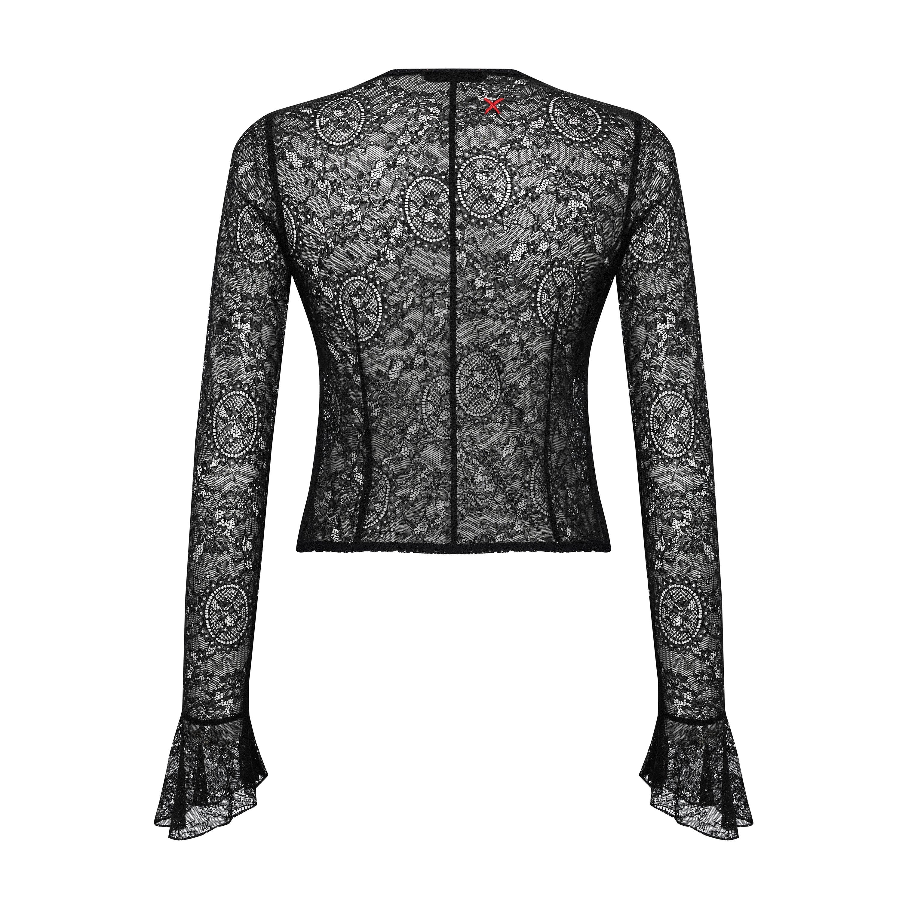 Long Sleeve Black Lace Top (Women) | Nordstrom
