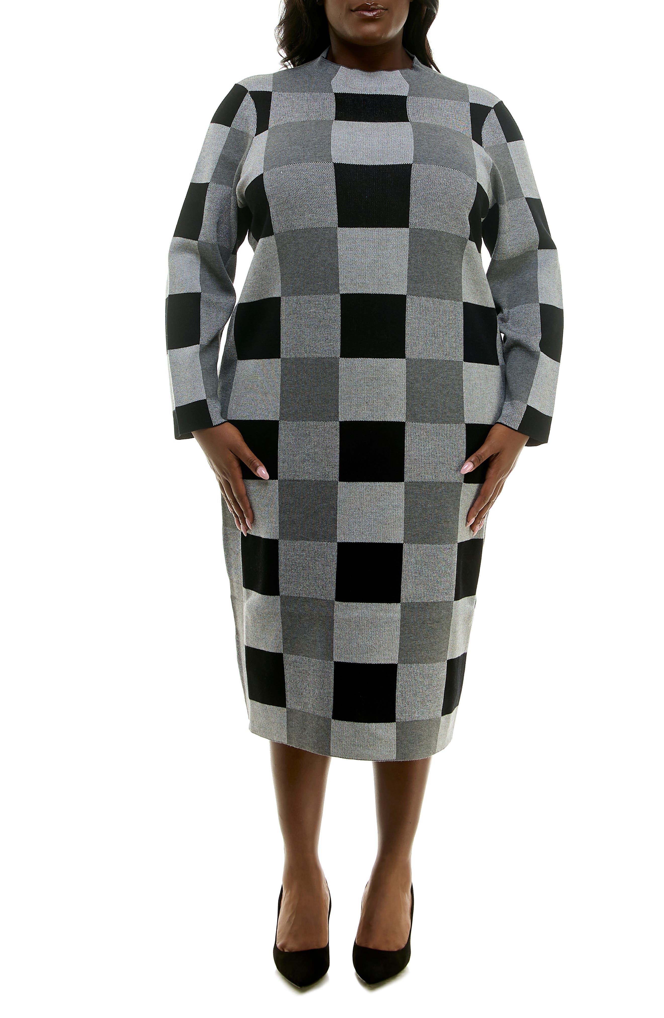 Nina Leonard Mock Neck Long Sleeve Sheath Dress | Nordstromrack