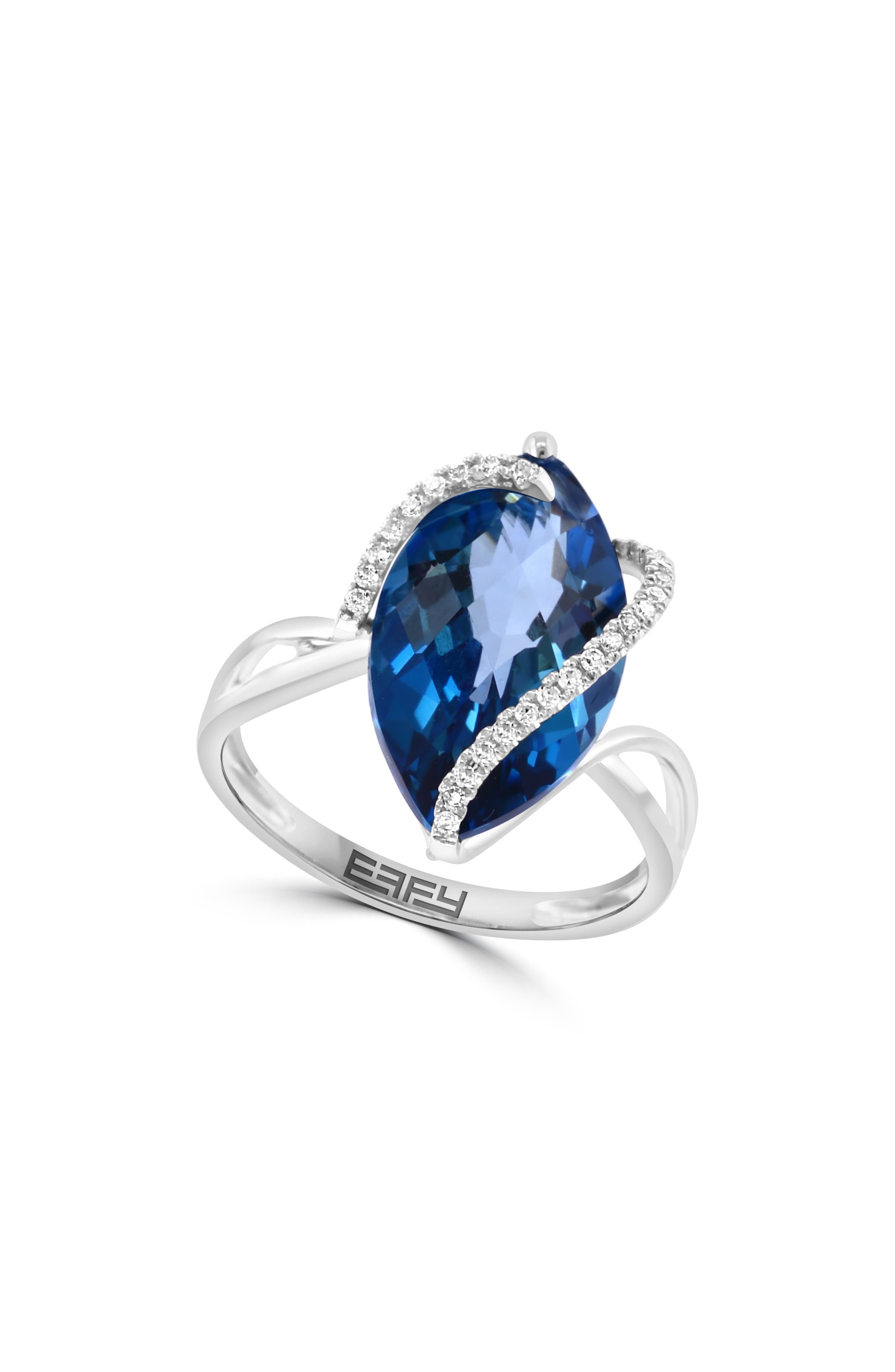 EFFY Diamond & London Blue Topaz Wrap Ring | Nordstromrack