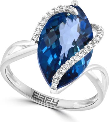 EFFY Diamond & London Blue Topaz Wrap Ring | Nordstromrack
