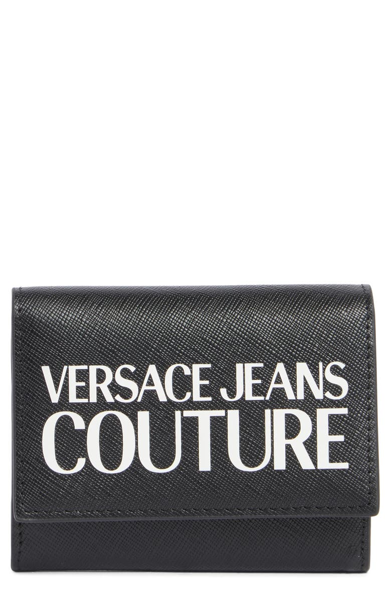Versace Range Tactile Logo Leather Trifold Wallet | Nordstromrack