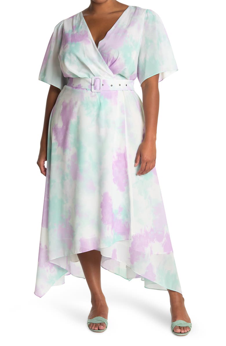 RACHEL Rachel Roy Puff Sleeve Wrap Midi Dress | Nordstromrack
