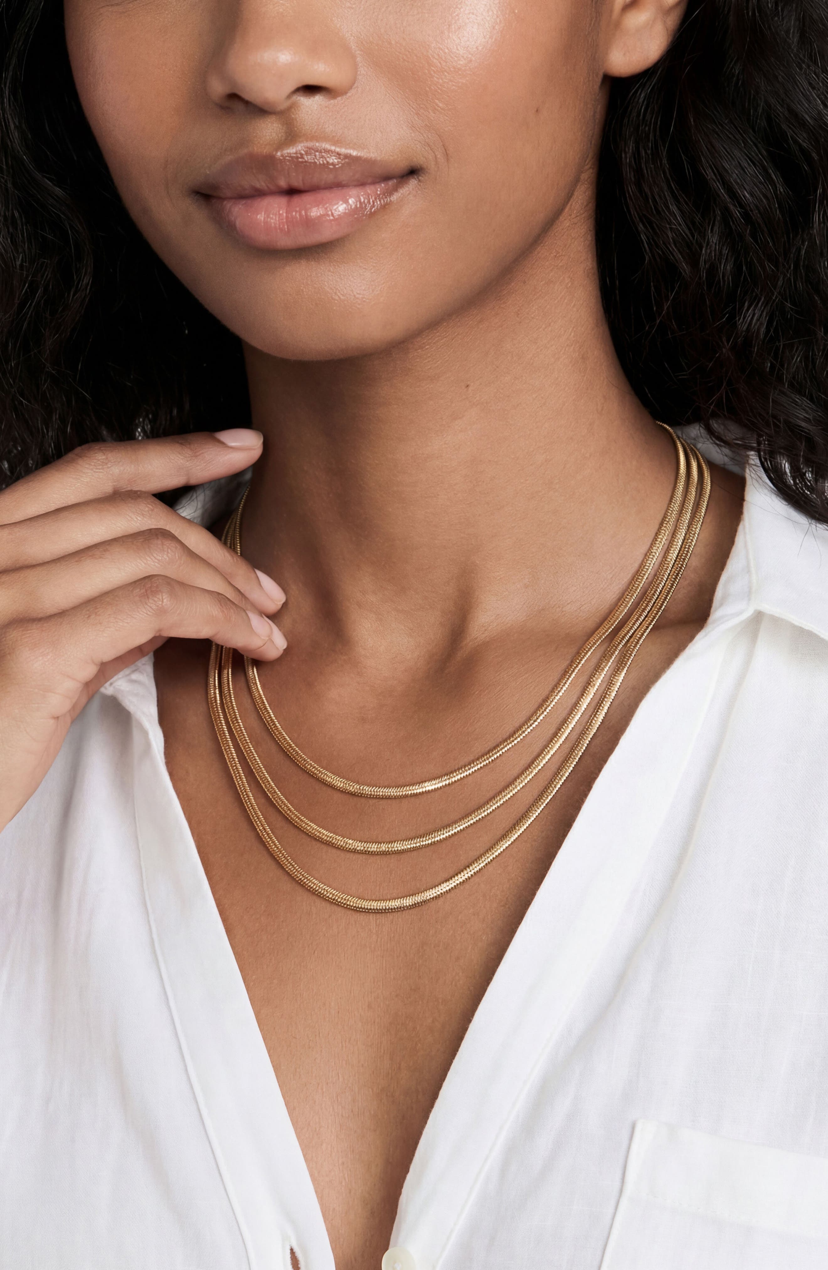 Ettika Triple Layered Snake Chain Necklace | Nordstrom