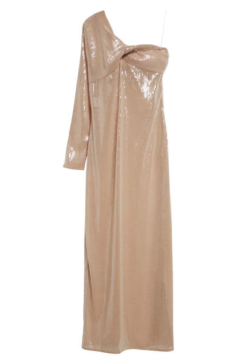 Courrèges Twist Asymmetric One-Shoulder Glitter Maxi Dress | Nordstromrack