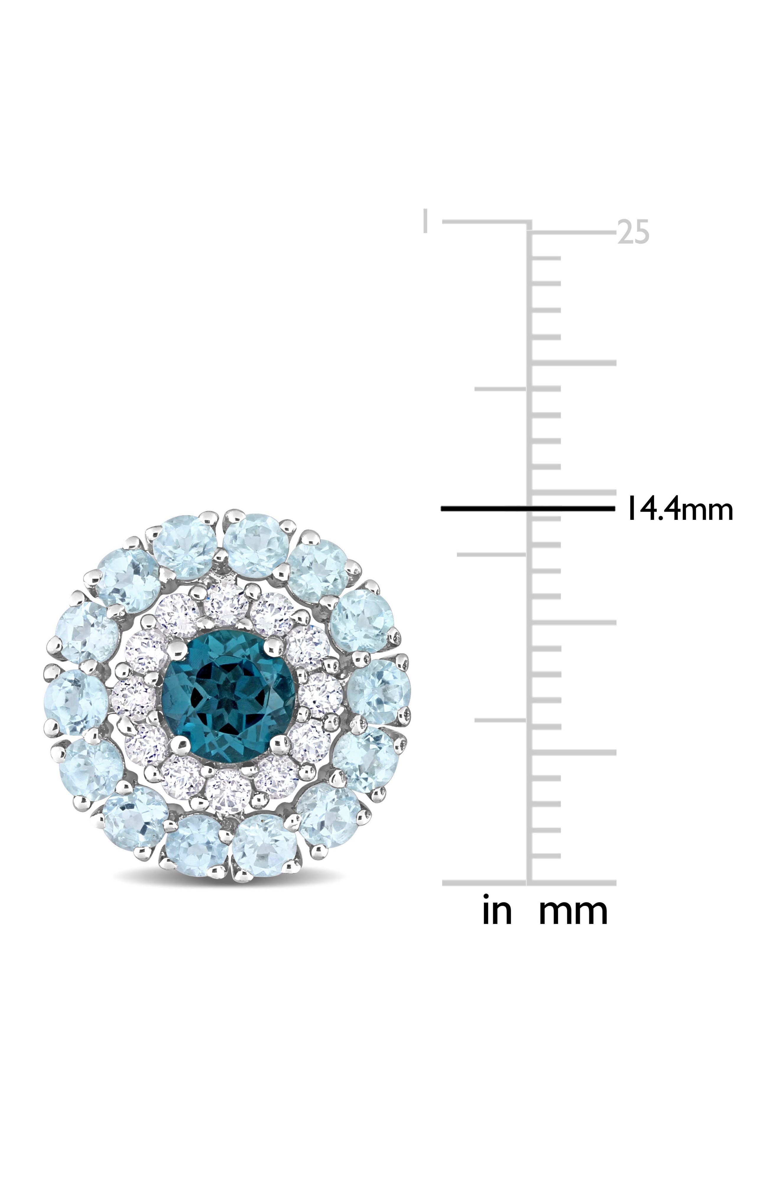 DELMAR Blue Topaz & White Topaz Stud Earrings | Nordstromrack