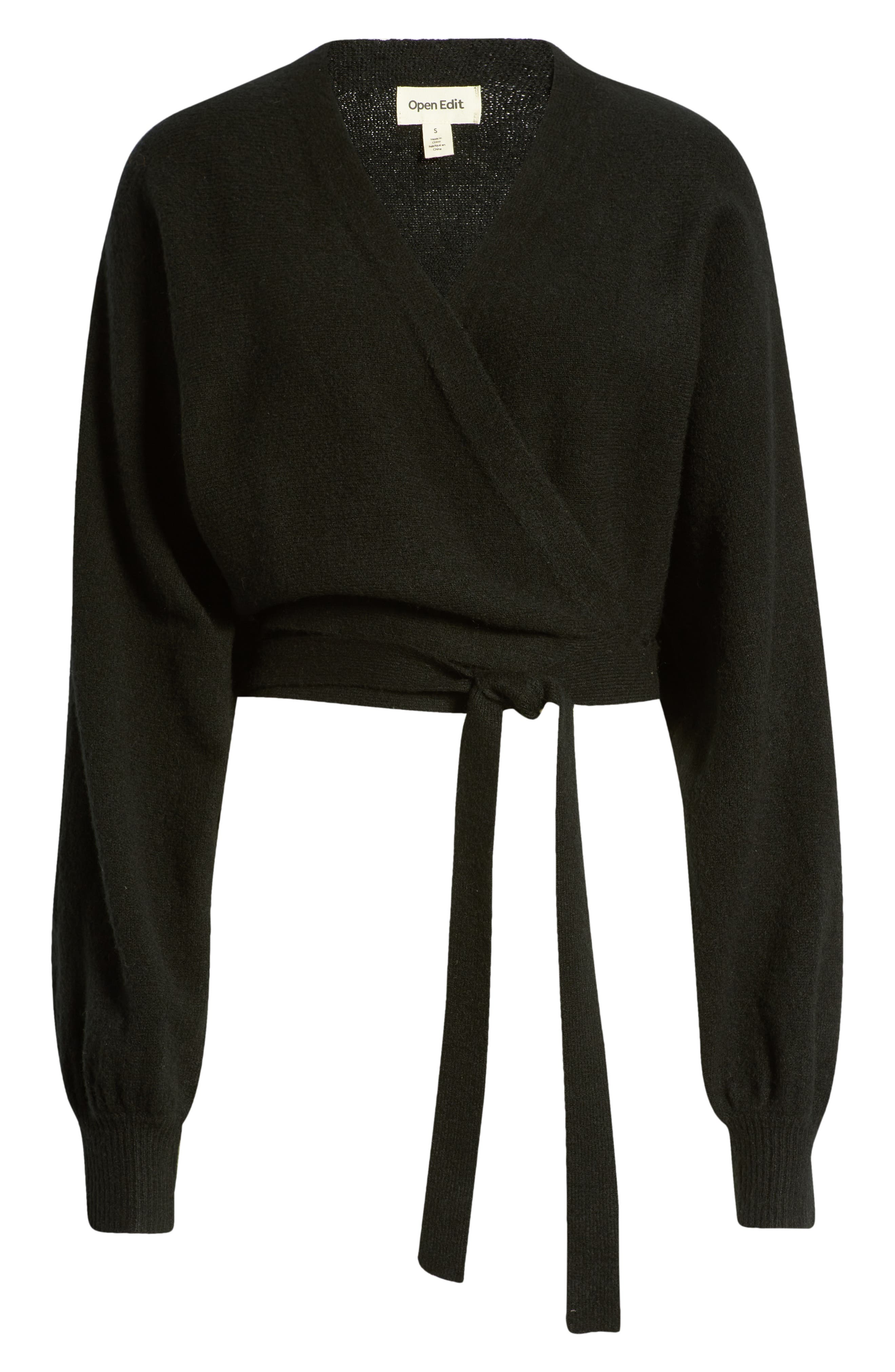 Open Edit Wrap Front Sweater | Nordstrom