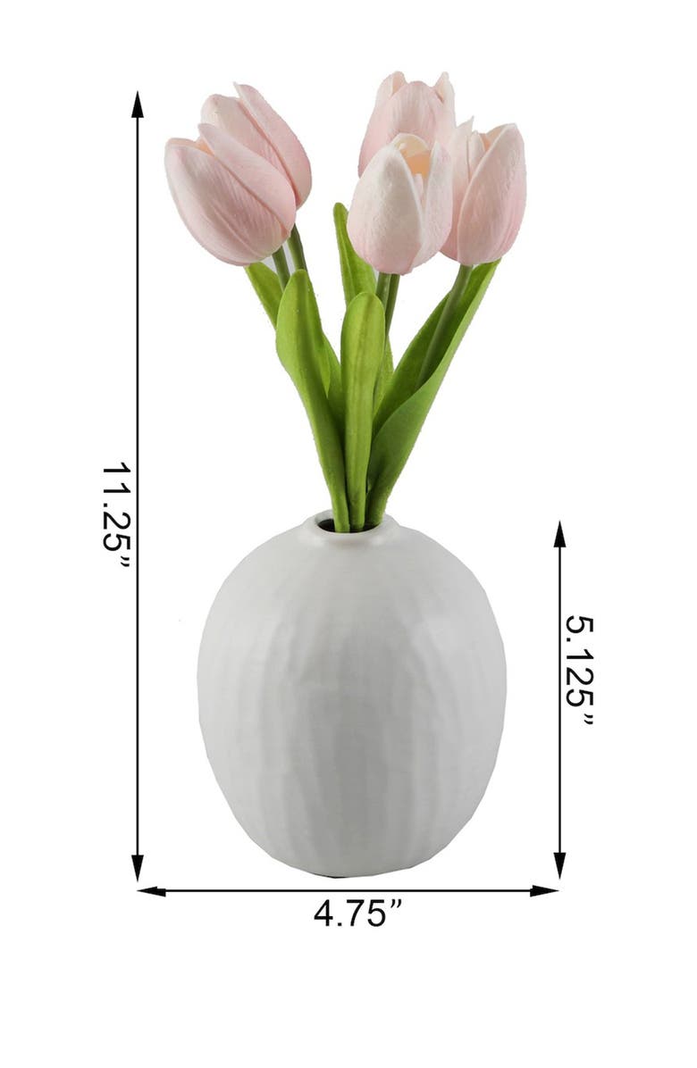 FLORA BUNDA 5 Real-Touch Tulips in White Vase | Nordstromrack